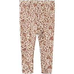 Wheat M&auml;dchen Leggings "Wool Leggings Agi", Gr. 68, rosa, Strick, Obermaterial: 100% Wolle, bedruckt, gebl&uuml;mt, Hosen