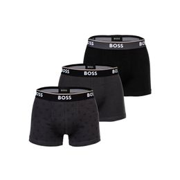 BOSS Herren Boxershorts "Boxershort Trunk 3P Power Design 3er Pack", Gr. M, schwarz, Obermaterial: 95% Baumwolle CO. 5% Elasthan EL., Unterhosen