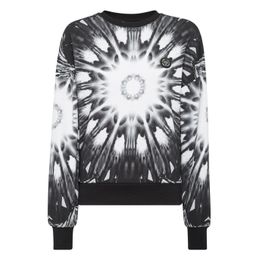 Plein Sport M&auml;dchen Sweatshirt "Optical Flower", schwarz, Gr. XS, Obermaterial: 100% Baumwolle, Sweatshirts
