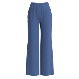 s.Oliver Damen Jerseyhose, blau, Gr. 46, unifarben, Jersey, Obermaterial: 98% Polyester, 2% Elasthan, Hosen, mit Taschen