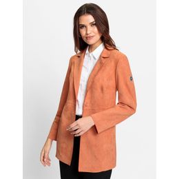 Inspirationen Damen Longblazer "Longblazer", orange, Gr. 38, 90% Polyester, 10% Elasthan, Blazer