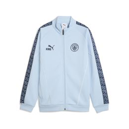 Puma M&auml;dchen Sweatjacke "Manchester City KING Anthem Jacke Jugendliche", silber, Gr. 128, Obermaterial: 63% Polyester, 37% Baumwolle; Taschenfutter: