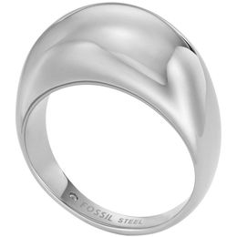 Fossil Damen Fingerring "Schmuck Geschenk Edelstahl All Stacked Up", 55, Edelstahl, silber, Edelstahl, Fingerringe