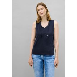 Cecil Damen Tr&auml;gertop, blau, Gr. XXL, unifarben, Web, 50% Baumwolle, 50% Modal, Tops, im soften Baumwoll-Mix