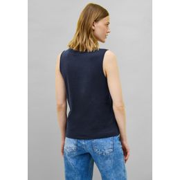 Cecil Damen Tr&auml;gertop, blau, Gr. XXL, unifarben, Web, 50% Baumwolle, 50% Modal, Tops, im soften Baumwoll-Mix