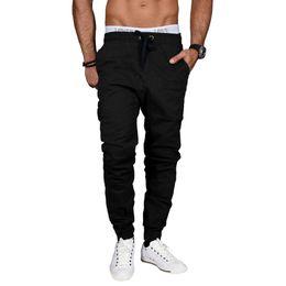 Herren Cargohose "ASCuffy", schwarz, Gr. 38, Alessandro Salvarini, Obermaterial: 98% Baumwolle, 2% Elasthan, Hosen, Elastischer Bund mit Gummi