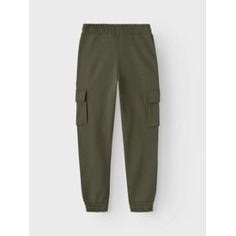 name it Jungen Sweathose "NKMOLLIE CARGO PANT BRU NOOS", gr&uuml;n, Gr. 158, unifarben, Sweatware, Obermaterial: 60% Baumwolle, 40% Polyester, Hosen