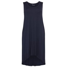sheego Damen Sommerkleid "Strandkleid", blau, Gr. 52, unifarben, 95% Viskose, 5% Elasthan, Kleider