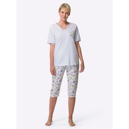 Damen Capri-Pyjama, Gr. 40, lila, 100% Baumwolle, Homewear-Sets