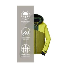 Killtec Jungen Skijacke "KSW 192 BYS SKI JCKT", gr&uuml;n, Gr. 116, Obermaterial: 100% Polyester.Futter: 100% Polyester.F&uuml;llung: 100% Polyester, Jacken,