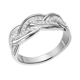 Firetti Damen Fingerring "Schmuck Geschenk Platin 950 Damenring Ring Knoten verschlungen", 54, 0,21 SI = kleine Einschl&uuml;sse, Platin 950,