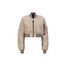 Damen Bomberjacke "MA-1 Boxy Wmn", beige, Gr. L, Alpha Industries, Obermaterial: 100% Nylon; Futter: 100% Polyester, Jacken