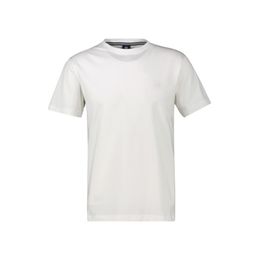 Lerros Herren T-Shirt, wei&szlig;, Gr. L, unifarben, Single Jersey, Obermaterial: 95% Baumwolle, 5% Elasthan, Shirts, mit Logo Stickerei
