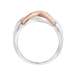 ZEEme Damen Fingerring "Silber 925 zweifarbig mit Unendlichkeits-Motiv", 052 (16,6), Silber 925 (Sterlingsilber), wei&szlig;, Silber 925 (Sterlingsilber),