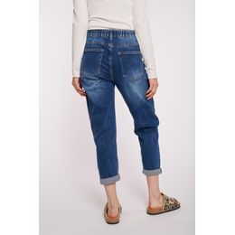 Haily's HAILY&rsquo;S Damen High-waist-Jeans "LG HW C JN Mirell", blau, Gr. M, unifarben, Denim/Jeans, Obermaterial: 95% Baumwolle, 3% Polyester, 2% Elasthan,