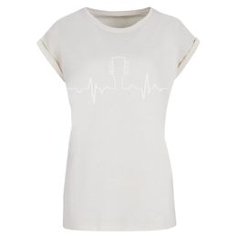 F4NT4STIC Damen T-Shirt "Gitarre Herzschlag design", wei&szlig;, Gr. XXXL, Obermaterial: 100% Baumwolle, Shirts, Premium Qualit&auml;t