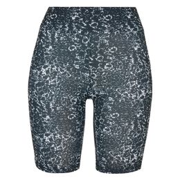 Urban Classics Damen Radlerhose "Urban Classics Damen Ladies Tie Dye High Waist Cycle Shorts"schwarz, wei&szlig;, Gr. S, 94% Polyester, 6% Elasthan, Hosen