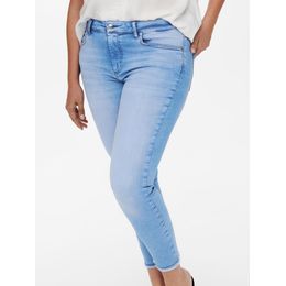 Only CARMAKOMA Damen Skinny-fit-Jeans "CARWILLY REG SK ANK RW REA4348", blau, Gr. 52, unifarben, Denim/Jeans, Obermaterial: 92% Baumwolle, 6%