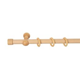 Gardinenstange SN DECO GROUP, L:120cm, beige, Holzwerkstoff, Gardinenstangen, "Cafiro", 28 mm, Holz, verschiedene L&auml;ngen und Farben, Komplettset