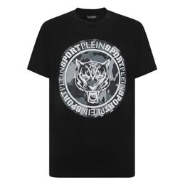 Plein Sport Jungen T-Shirt "Carbon Tiger", schwarz-wei&szlig;, Gr. XS, Obermaterial: 100% Baumwolle, Shirts