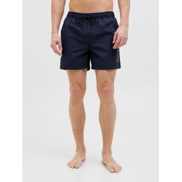 Jack & Jones JACK & JONES Herren Badeshorts "JPSTMAUI Badeshort mit mittlerer Taille und elastischem Bund", blau, Gr. XS, unifarben, Web, Obermaterial: 100%