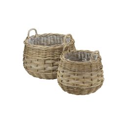 H&ouml;ffner Pflanzkorb 2er Set &brvbar; braun &brvbar; Rattan,Kunststoff &brvbar; Ma&szlig;e (cm): H: 44 &Oslash;: 56 &raquo; H&ouml;ffner