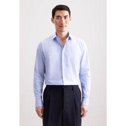 Seidensticker Herren Businesshemd "Schwarze Rose", blau, Gr. 43, bedruckt, 65% Baumwolle, 31% Polyester, 4% Elasthan, Hemden, X-Slim 1/1 Kentkragen