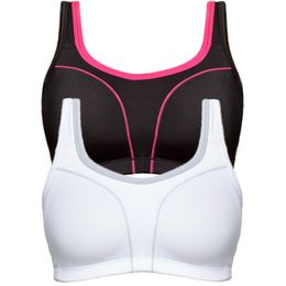 SuSa Damen Sport-BH "2er Pack Sport BH Move high", schwarz, Gr. 100, Obermaterial: 52% Polyamid PA. 37% Polyester PES. 11% Elasthan EL., BHs