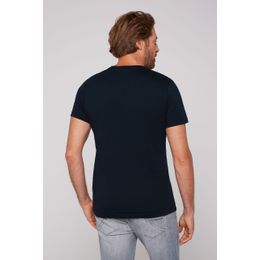 CAMP DAVID Damen T-Shirt, blau, Gr. M, bedruckt, unifarben, Single Jersey, Obermaterial: 100% Baumwolle, Shirts, mit Logo-Print auf der Vorderseite