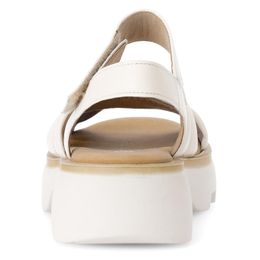 Gabor Damen Sandalette, Gr. 40, beige, Glattleder, Schuhe, Plateau, Sommerschuh, Riemensandale mit Kreuzbandage, G-Weite