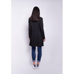 Seidel Moden Damen Cardigan, schwarz, Gr. 42, unifarben, Jersey, Obermaterial: 95% Viskose, 5% Elasthan, Strickjacken, ohne Verschluss und aus
