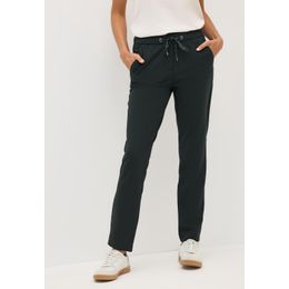 Jogger Pants Cecil, Damen, Gr. L, Länge 28, grün (ink grün), Stoff, 61% Viskose, 32% Polyamid, 7% Elasthan, unifarben, comfort fit lang, Hosen, Middle Waist