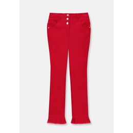 Madeleine Mode MADELEINE Damen Regular-fit-Jeans "Jeans Jeans mit Plissee-Saum"hagebutte, Gr. 17, Obermaterial: 98% Baumwolle CO. 2% Elasthan EL., Jeans