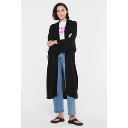 Damen Cardigan, schwarz, Gr. ML, SENSES.THE LABEL, unifarben, Material: 55% Polyacryl, 38% Polyamid, 7% Wolle, Strickjacken, aus Feinstrick