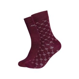 JOOP! JOOP Damen Socken "Socken 2er Pack", Gr. 39portwine, 60% Baumwolle, 23% Polyester, 15% Polyamid, 2% Elasthan, kariert, Socken, 2er Pack aus