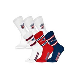 NFL Herren Kurzsocken "Socken NFL 6Pack Crew Socks 6er Pack", Gr. 39new england patriots 2, wei&szlig;, Obermaterial: 58% Baumwolle CO. 39% Polyester PES.