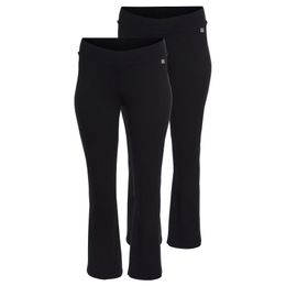 H.I.S. H.I.S Damen Leggings, schwarz, Gr. 42, unifarben, Single Jersey, Obermaterial: 95% Baumwolle, 5% Elasthan, Hosen, Gro&szlig;e Gr&ouml;&szlig;en