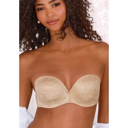 Lascana Damen Multiway-BH, Gr. 80, beige, Spitze, Obermaterial: 85% Polyamid, 15% Elasthan, BHs, mit nahtlos vorgeformten Schalen und vielen