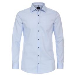 Venti Herren Businesshemd "Venti Businesshemd Langarm uni", blau, Gr. 41, unifarben, 97% Baumwolle, 3% Elasthan, Hemden