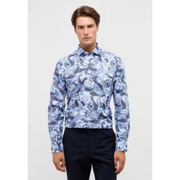 Eterna Herren Langarmhemd "SLIM FIT", blau, Gr. 42, Twill, 100% Baumwolle, Hemden, NON IRON (b&uuml;gelfrei)