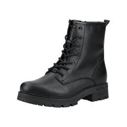 Mustang Shoes Damen Schn&uuml;rstiefelette "Mustang Shoes Stiefelette Lederimitat/Textil", Gr. 36, schwarz, Lederimitat, Textil, Schuhe