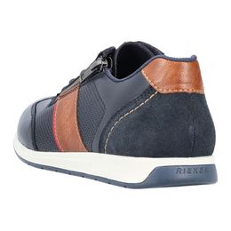 Rieker Herren Sneaker, Gr. 43, blau, Leder, Synthetik, Schuhe, mit Rei&szlig;verschluss, Freizeitschuh, Halbschuh, Schn&uuml;rschuh