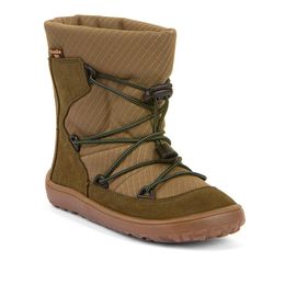 froddo Mädchen Barfußschuh "BAREFOOT TEX TRACK", Gr. 33, grün, Textil, Veloursleder, Schuhe, Snowboots, Winterstiefel mit TEX-Membrane