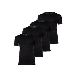 BOSS Herren Unterhemd "Unterhemd TShirtRN 2P Modern 4er Pack", Gr. L, schwarz, Obermaterial: 95% Baumwolle CO. 5% Elasthan EL., Unterhemden