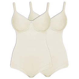 SuSa Damen Body "2er Pack Body mit B&uuml;gel Catania", Gr. 80champagner champagner, Obermaterial: 60% Polyamid PA. 25% Elasthan EL. 15% Polyester PES.,
