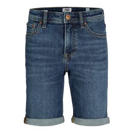 Jack & Jones Jungen Shorts "JJIRICK bequem mit mittlerer Taille f&uuml;r Jungen", blau, Gr. 128, JACK & JONES JUNIOR, Abriebeffekte, unifarben, Web, Obermaterial: 98%