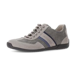 Pius Gabor Herren Sneaker, Gr. 8,5, grau, Lederimitat, Veloursleder, Schuhe, Freizeitschuh, Halbschuh, Schn&uuml;rschuh mit Logo, Weite G (=weit)