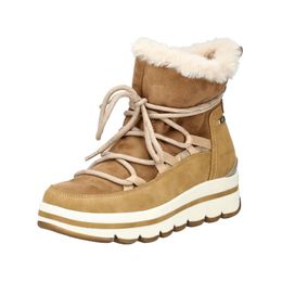 Tom Tailor Damen Schn&uuml;rstiefelette "Tom Tailor Stiefelette Lederimitat/Textil", Gr. 37, beige, Lederimitat, Textil, Schuhe