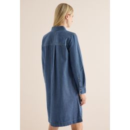 Cecil Damen Jeanskleid, blau, Gr. XS, unifarben, Jeans, 58% Lyocell, 42% Baumwolle, Kleider, mit Knopfleiste