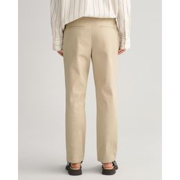 Gant Damen Chinohose "SLIM CHINOS", beige, Gr. 34, unifarben, Web, Obermaterial: 98% Baumwolle, 2% Elasthan, Hosen, mit verkürzter Länge